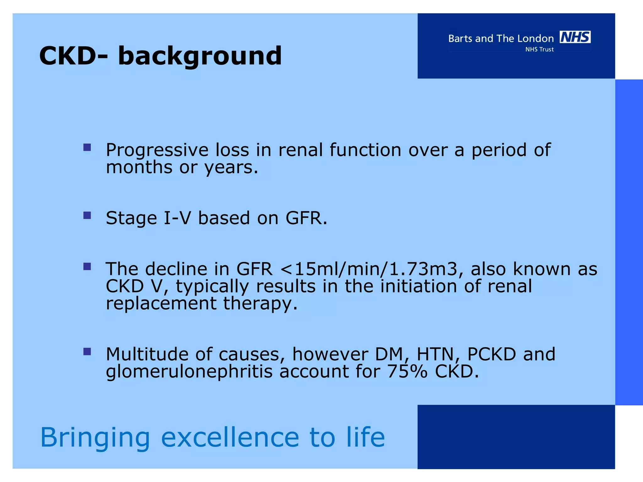 Anaesthetic implications of chronic kidney disease and transplantation | PPT