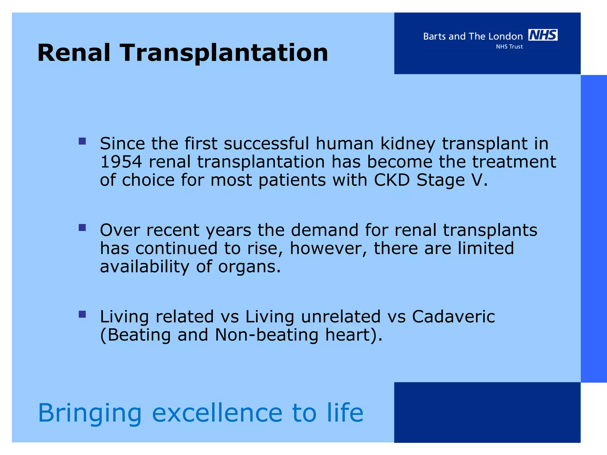 Anaesthetic implications of chronic kidney disease and transplantation | PPT