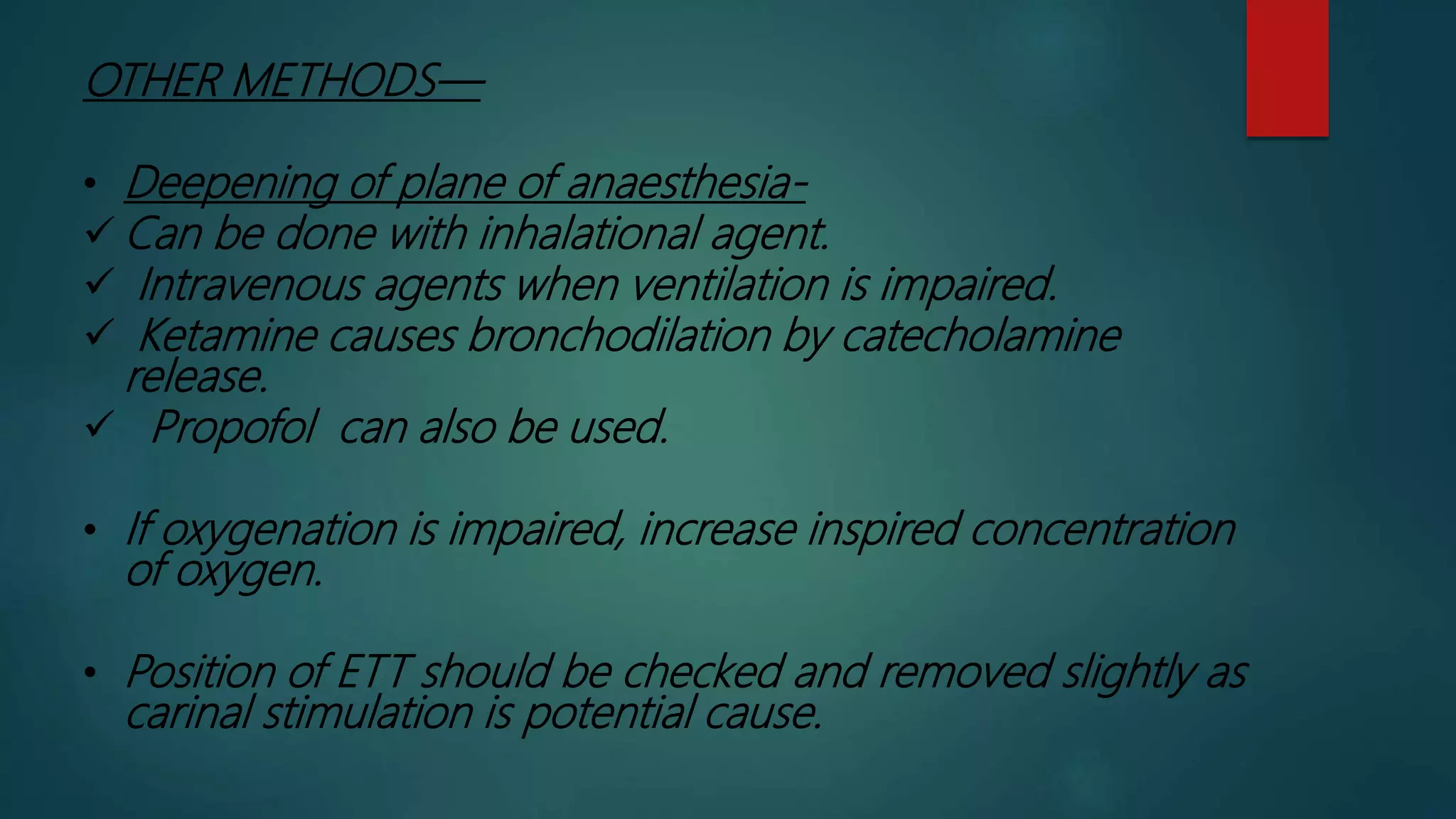Anaesthetic management of a patient with perioperative asthma | PPTX