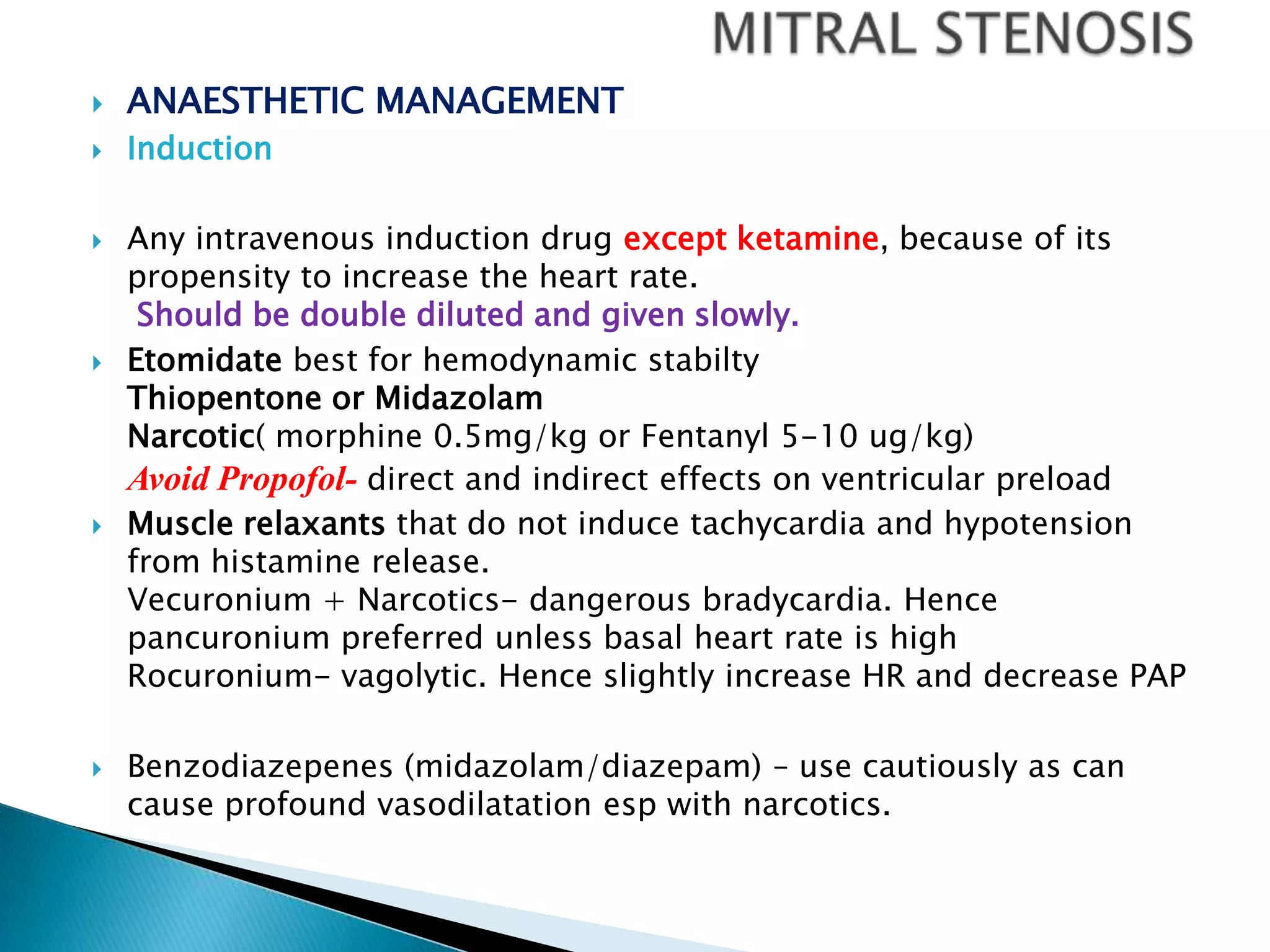 Anaesthetic management of mitral valvular heart disease | PPTX