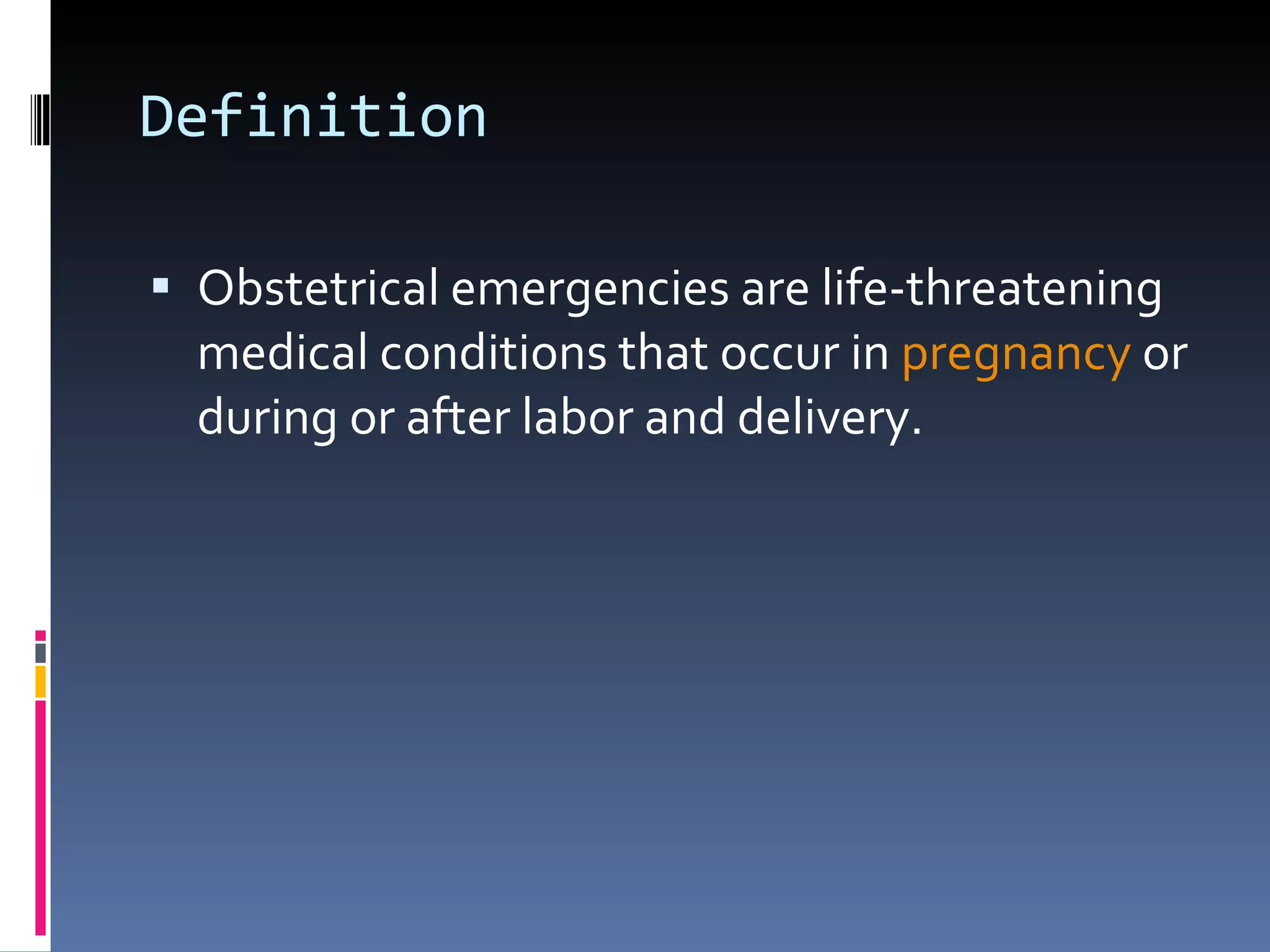 Anaesthetic management of obstetric emergencies | PPT