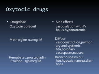 Anaesthetic management of obstetric emergencies | PPT