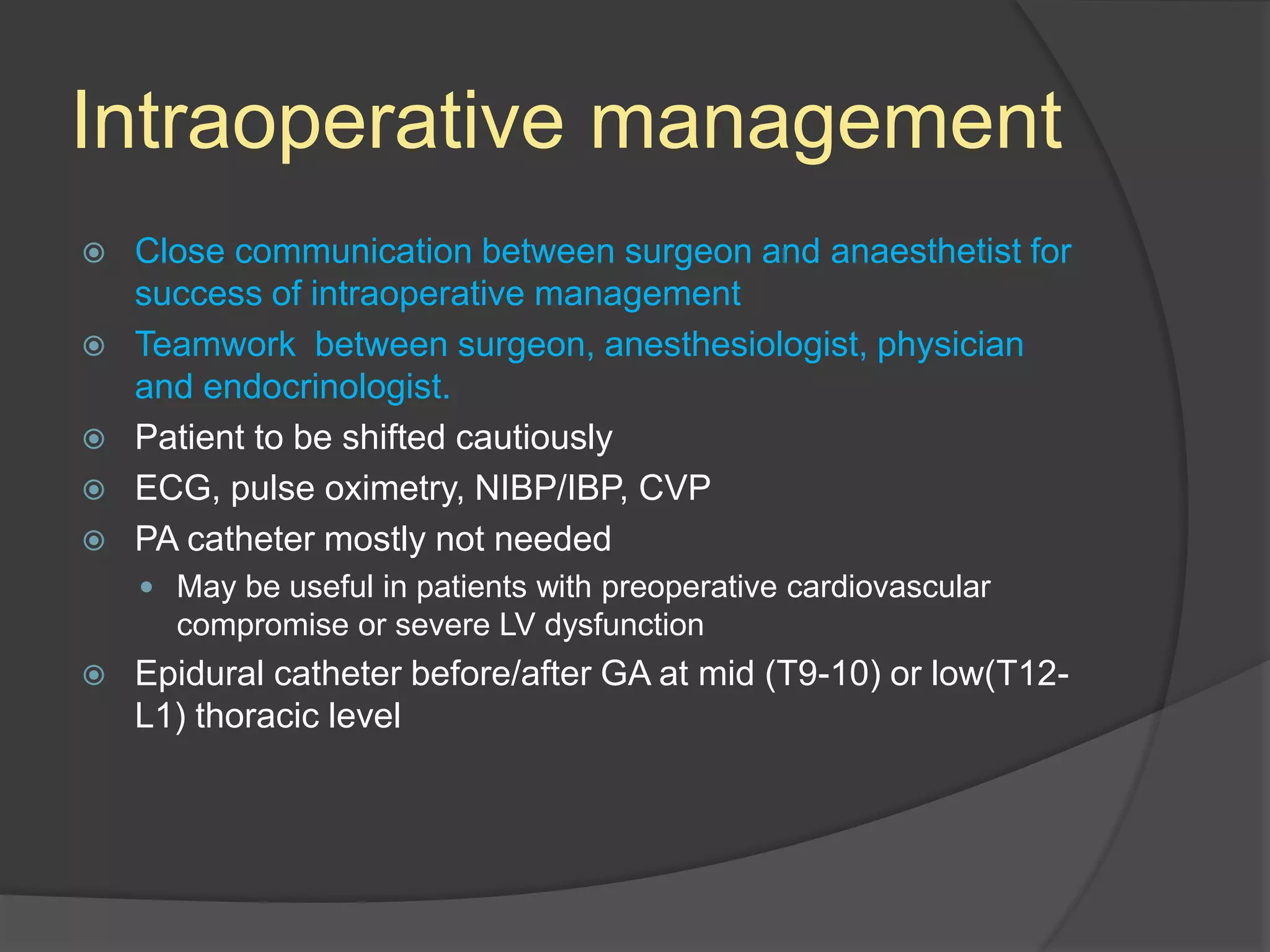 Anaesthetic management of pheochromocytoma | PPTX
