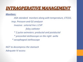Anaesthetic management of tracheoesophageal fistula and congenital ...