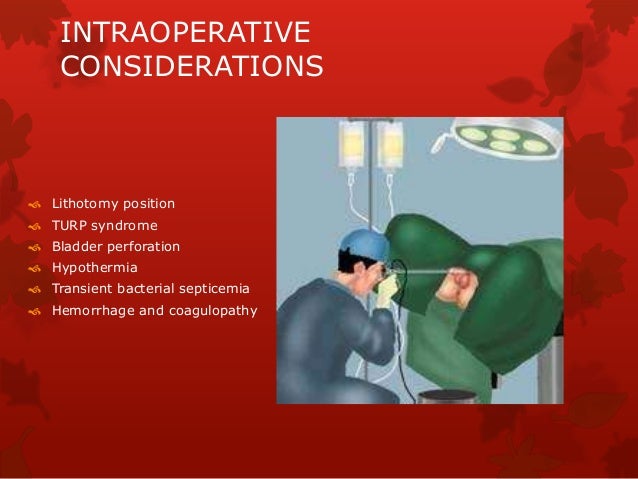 Anaesthetic managent of turp