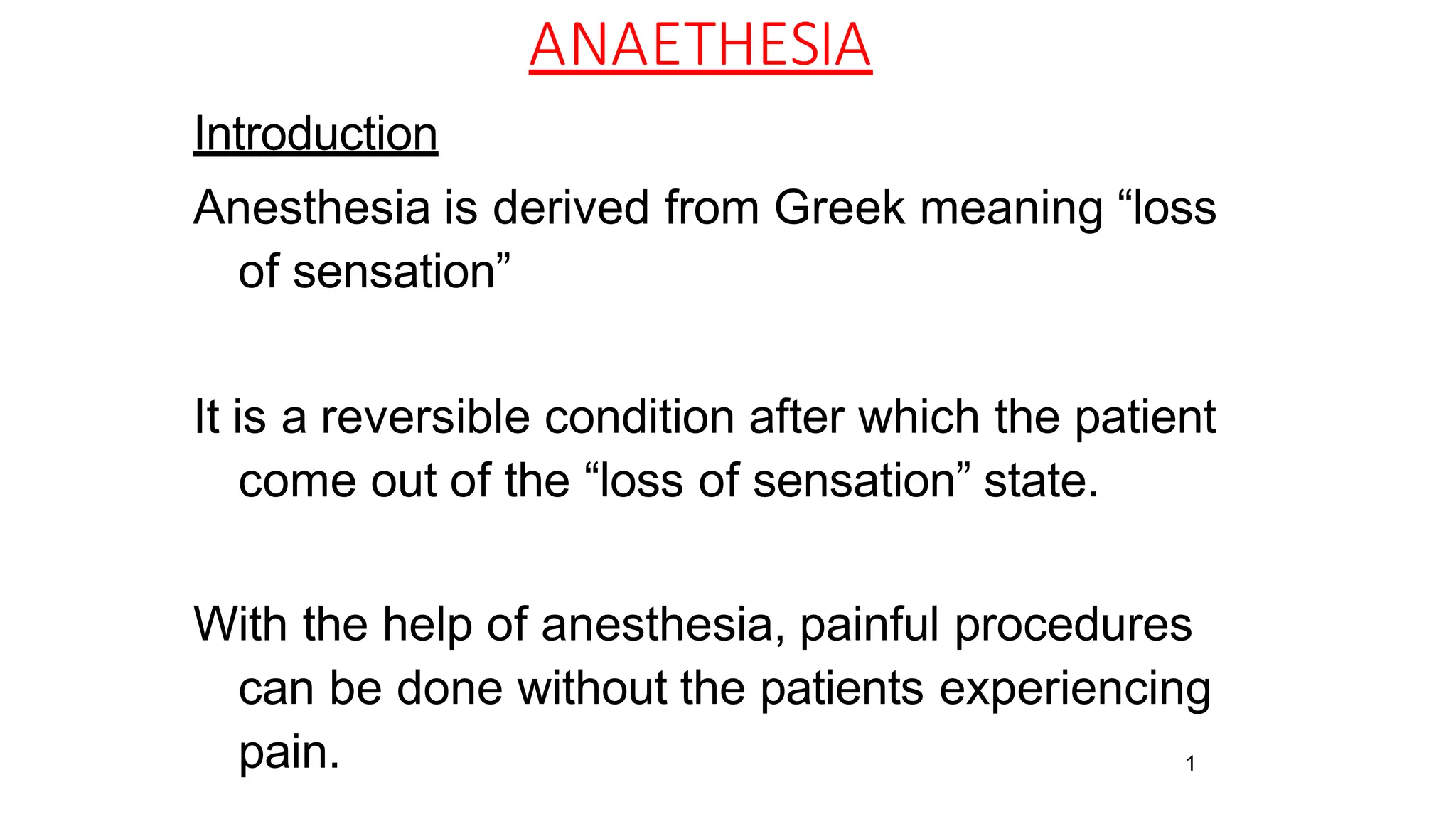 ANAETHESIA in surgical nursing at university | PPTX