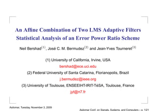 An Affine Combination Of Two Lms Adaptive Filters | PDF