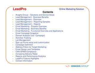 LeadPro Marketing Automation Software V2 | PPT