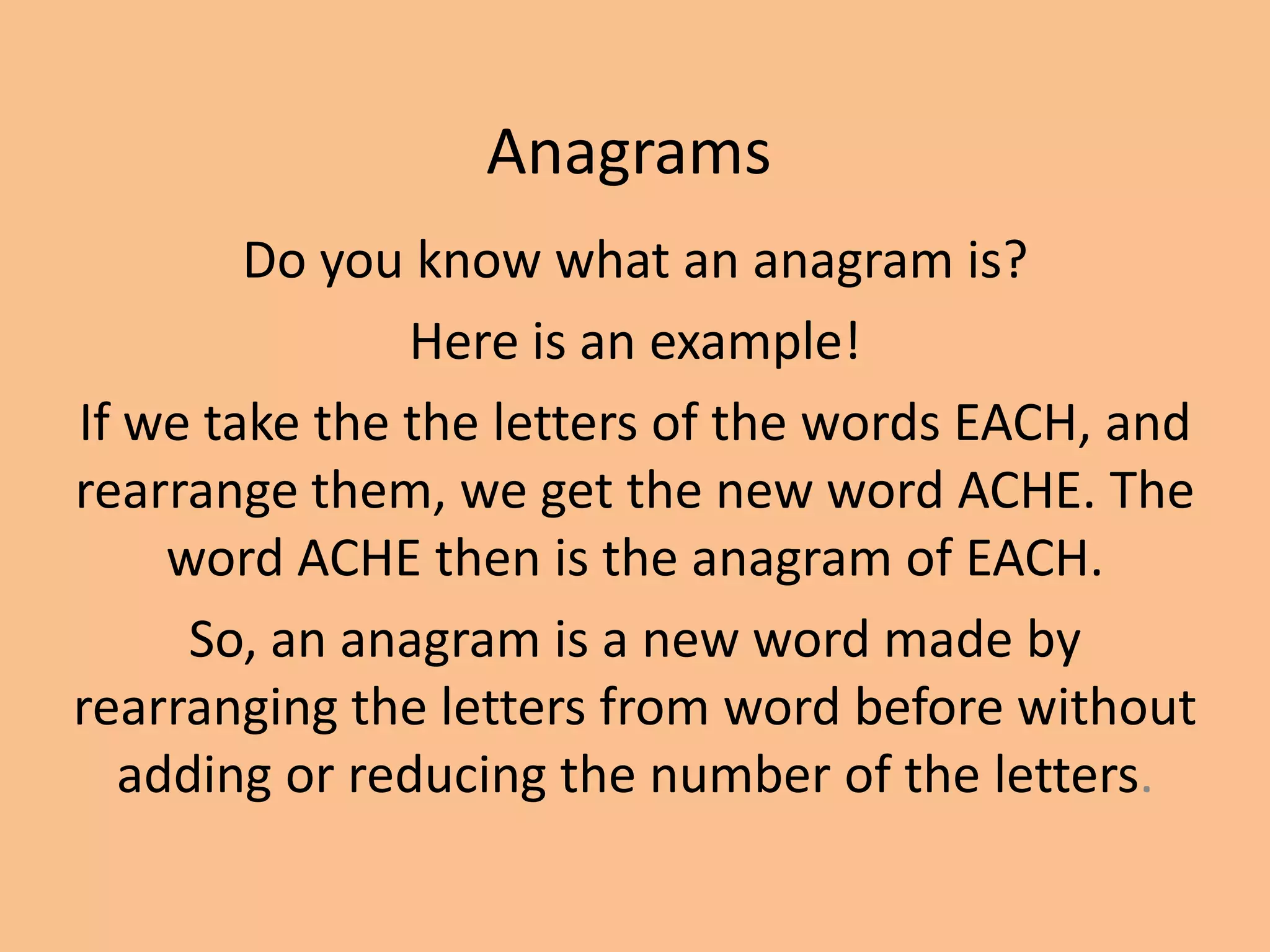 Anagrams | PPTX