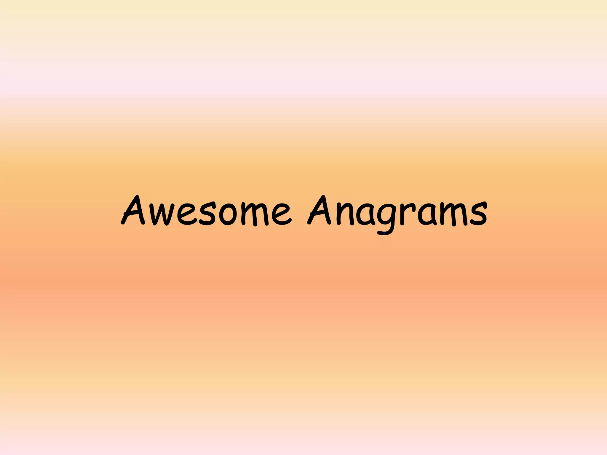 Interesting Anagrams Game | PPTX