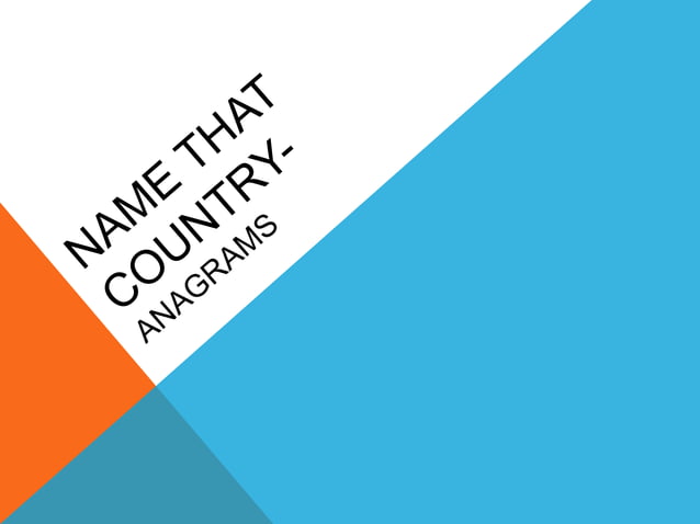 Anagrams task | PPTX