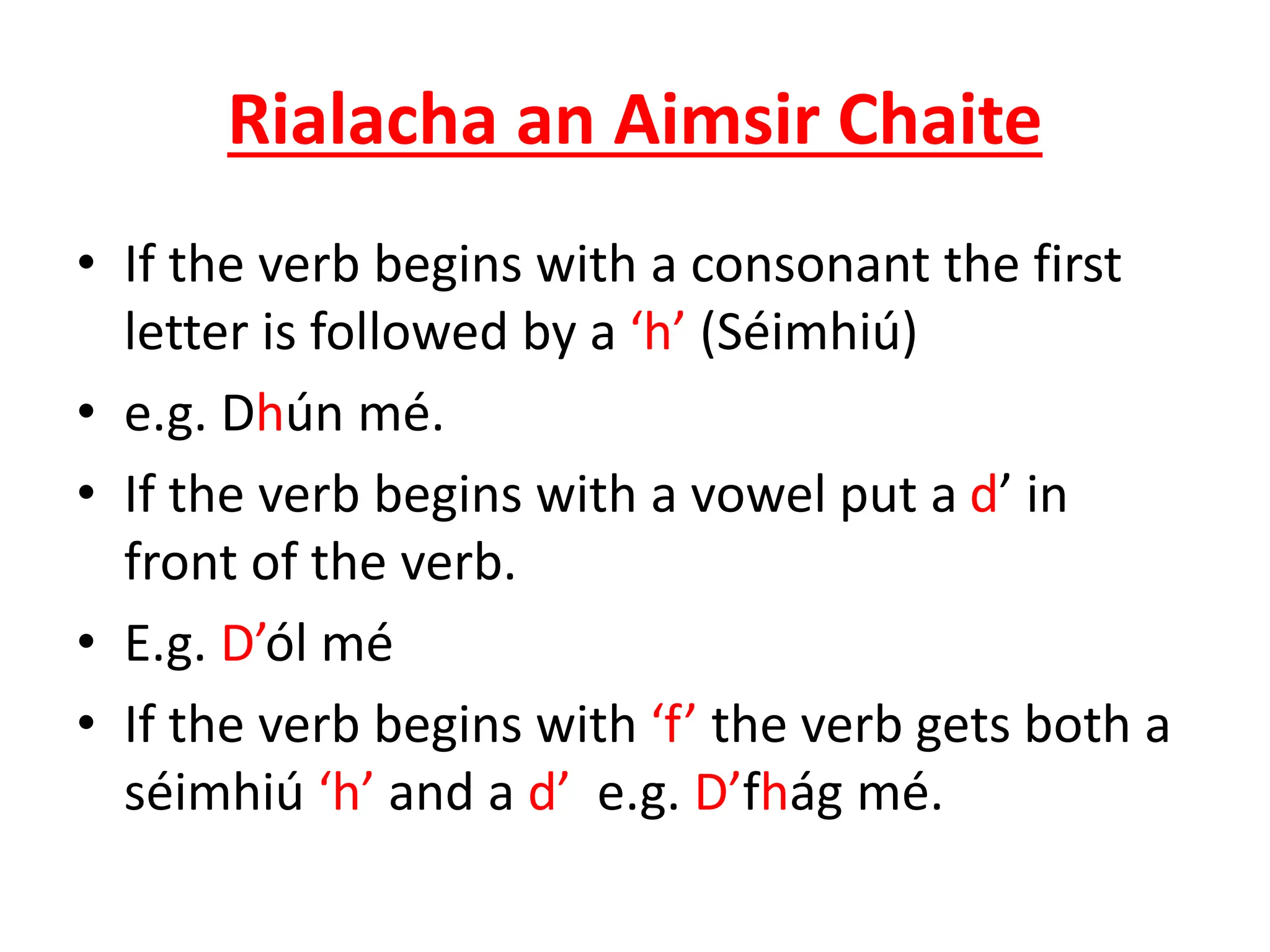 An aimsir chaite.pptx irish language ppt | PPTX