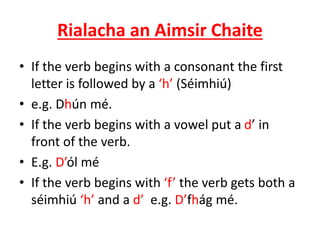 An aimsir chaite.pptx irish language ppt | PPTX