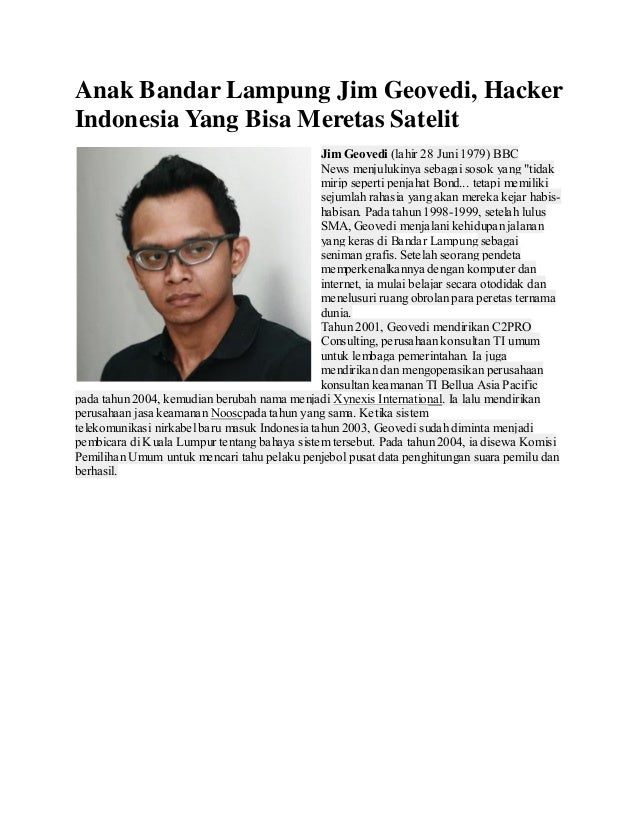 Jim Geovedi - Alchetron, The Free Social Encyclopedia