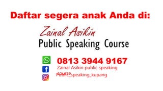 Anak belajar public speaking | PPTX