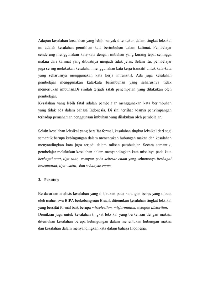 Analisis Kesalahan Berbahasa | PDF
