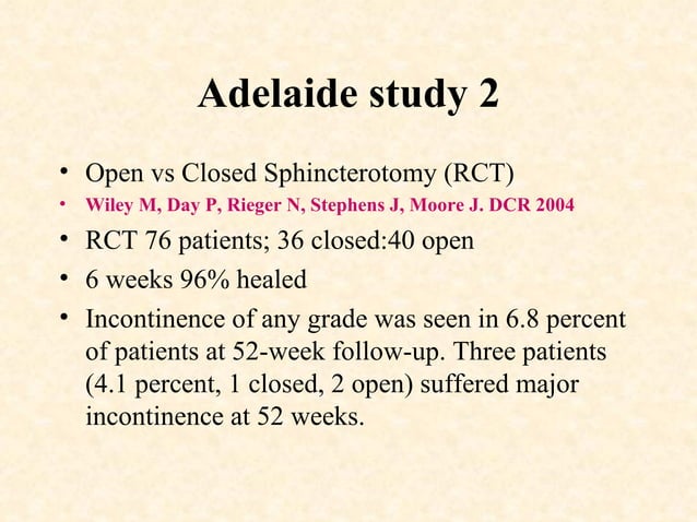 Nitroglycerin, Botox or Sphincterotomy for Anal Fissure | PPT ...