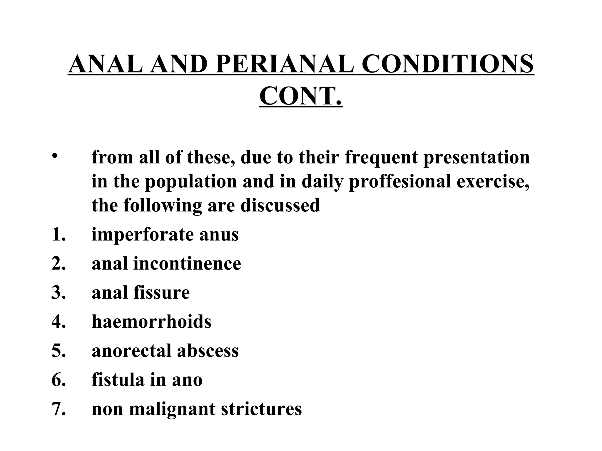 AND PERIANAL CONDITIONSAND PERIANAL CONDITIONS ppt | PPT