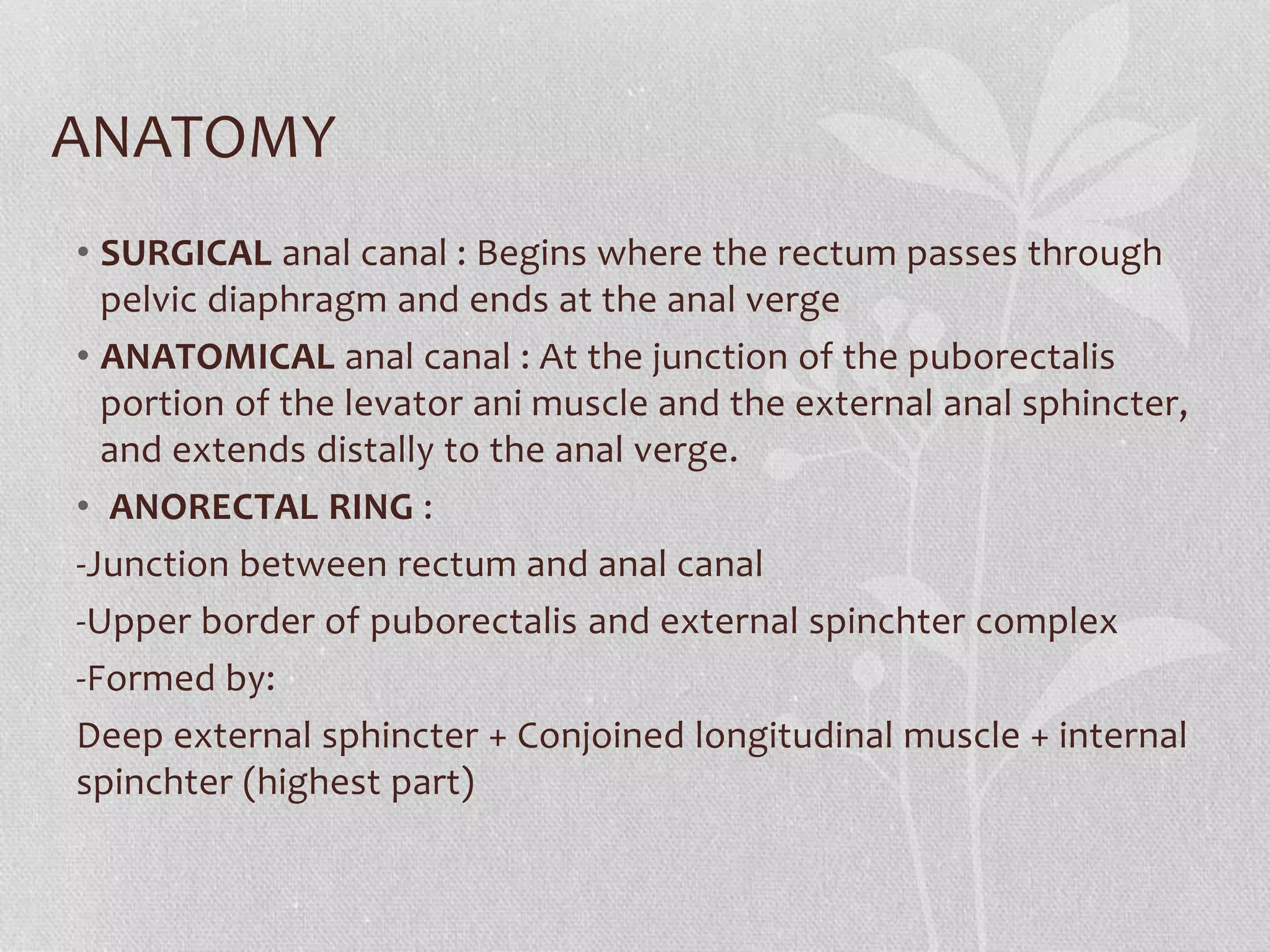 ANAL & PERIANAL DISEASE (PART 1) | PPTX