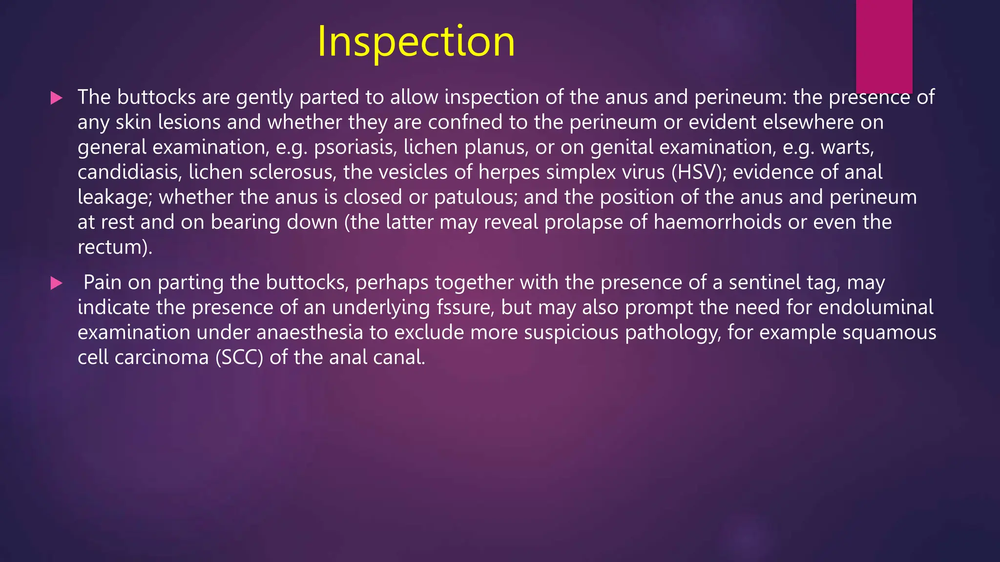 anal examination by Baillie and love short practice of surgery | PPTX