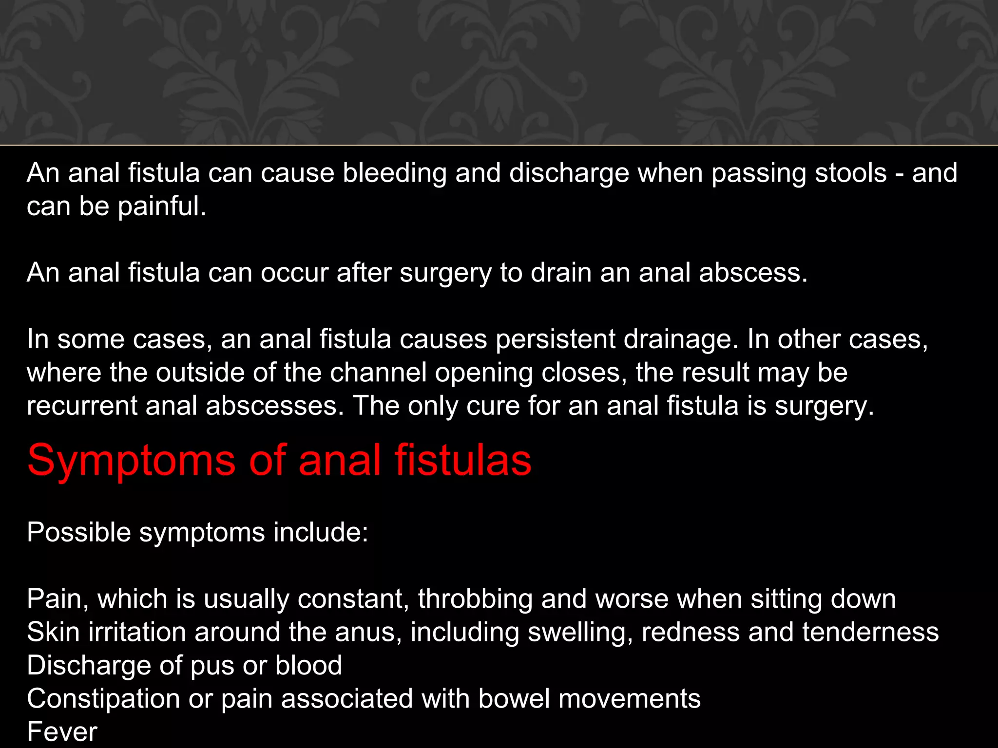 Anal fistula.. by. dr.saleh bakar.. taishan medical university | PPT