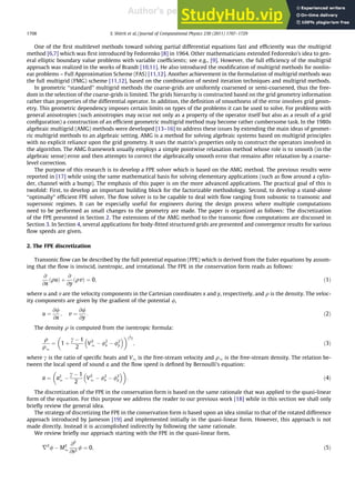 An Algebraic Multigrid Solver For Transonic Flow Problems | PDF