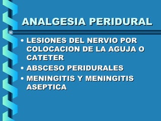 Analgesia peridural | PPT