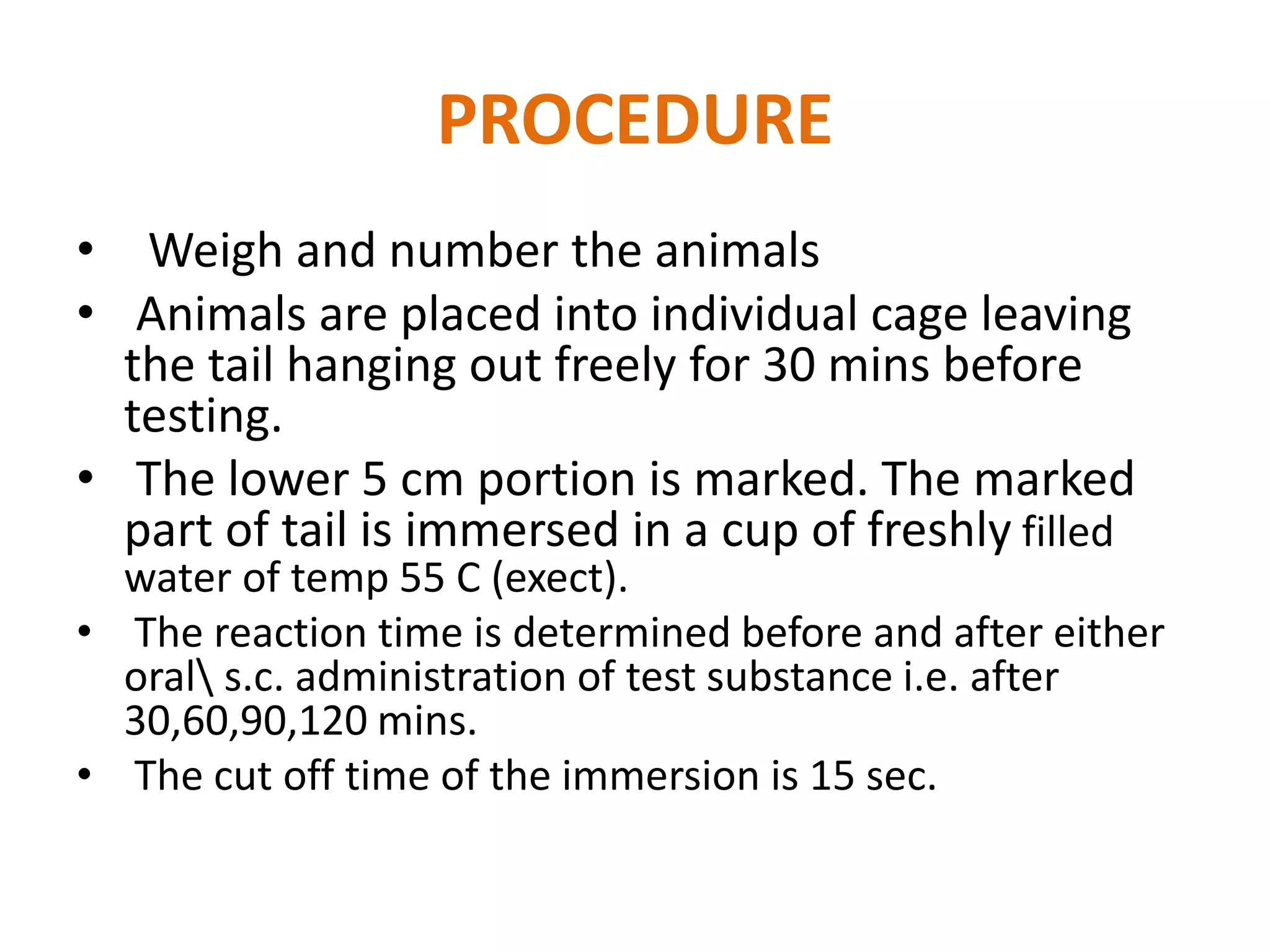 Screening models for analgesics activity | PPTX