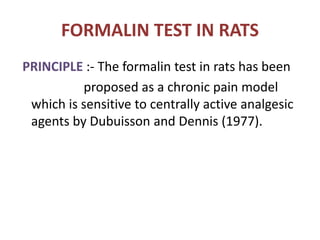 Screening models for analgesics activity | PPTX