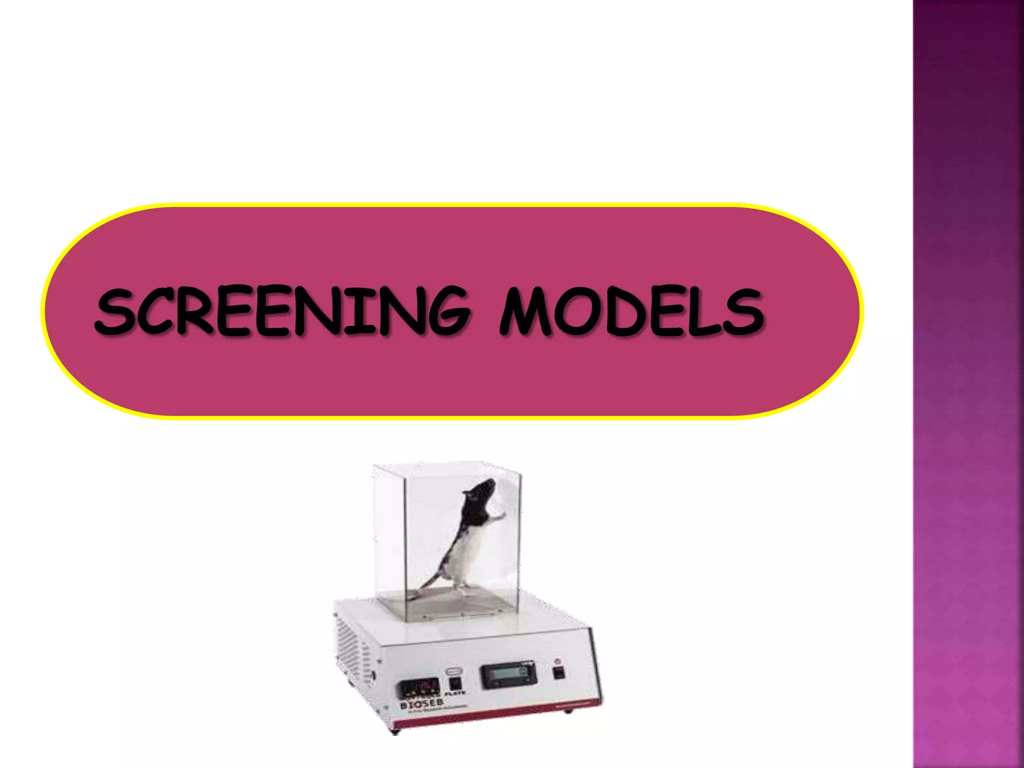 preclinical screening models for Analgesic drugs | PPTX