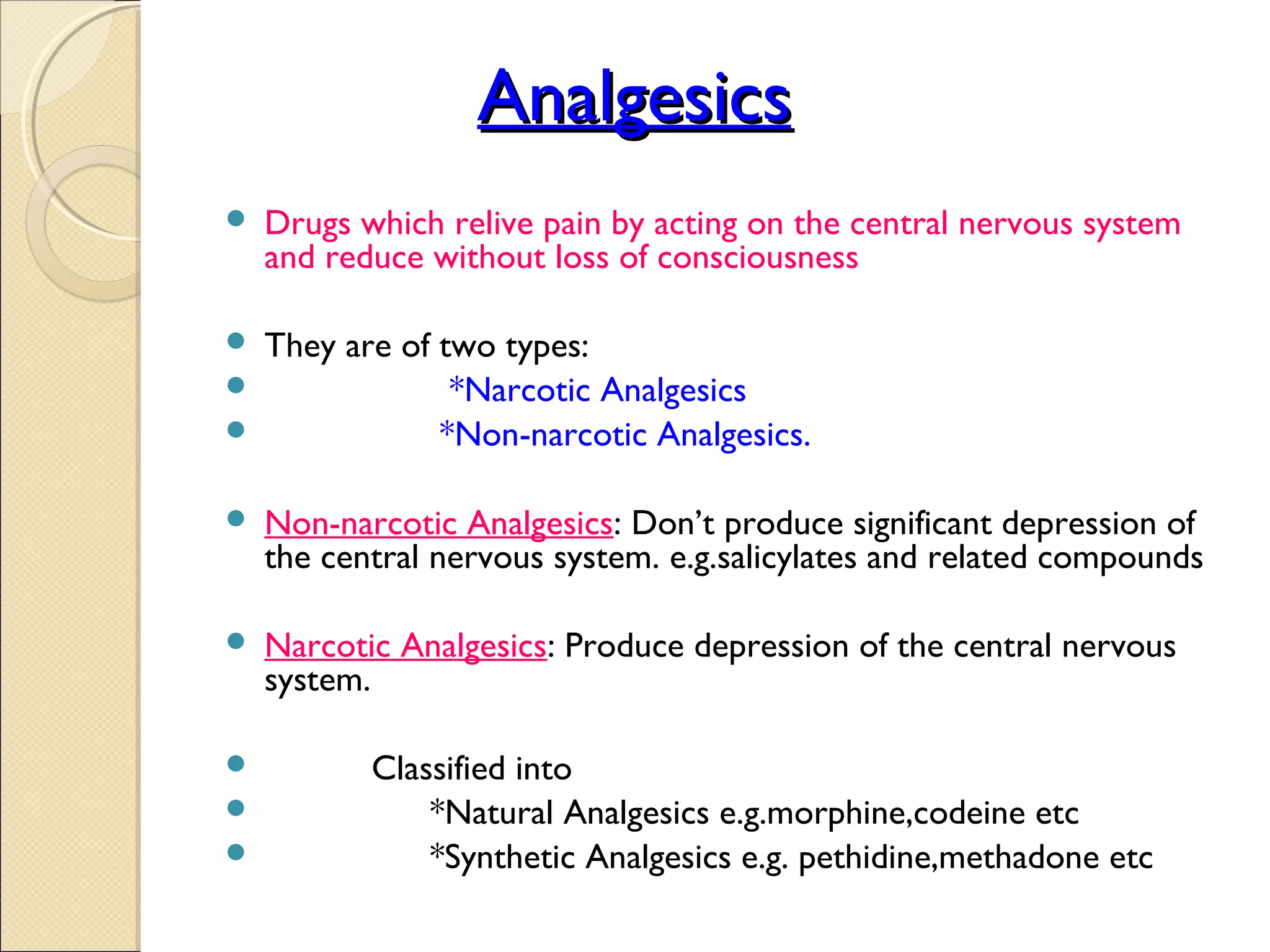 Analgesics | PPT
