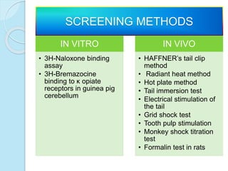 Screening methods for analgesics | PPTX