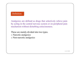 Narcotic Analgesics-Medicinal Chemistry | PDF