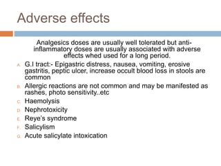 Analgesics and anti inflammatory drugs | PPTX