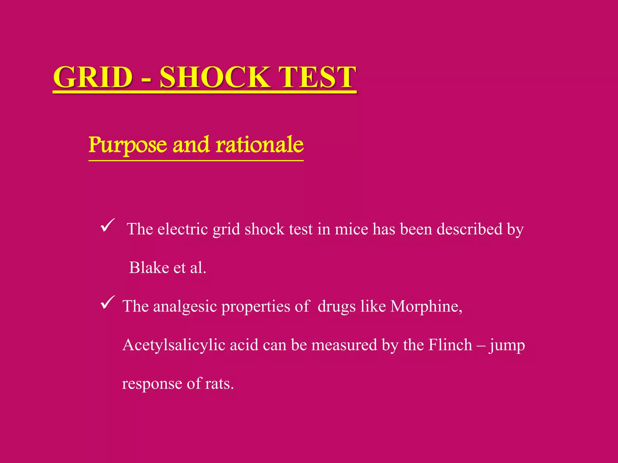 Analgesic screeening model | PPTX