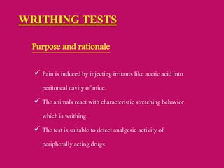 Analgesic screeening model | PPTX