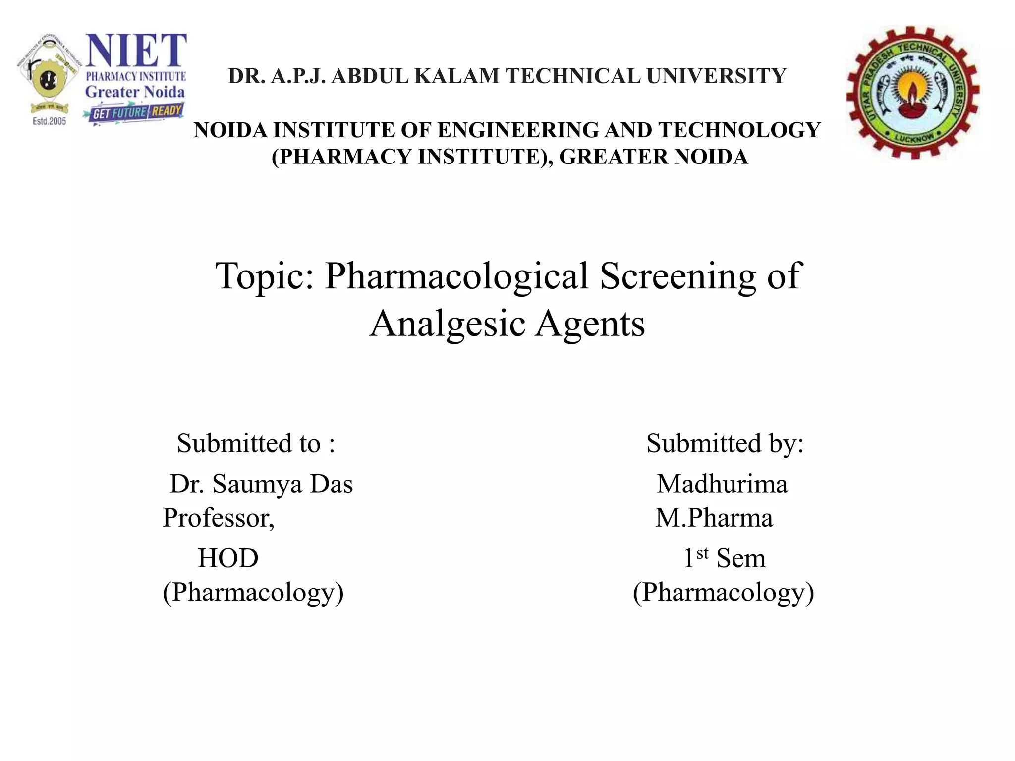 Analgesic Screening Models | PPTX