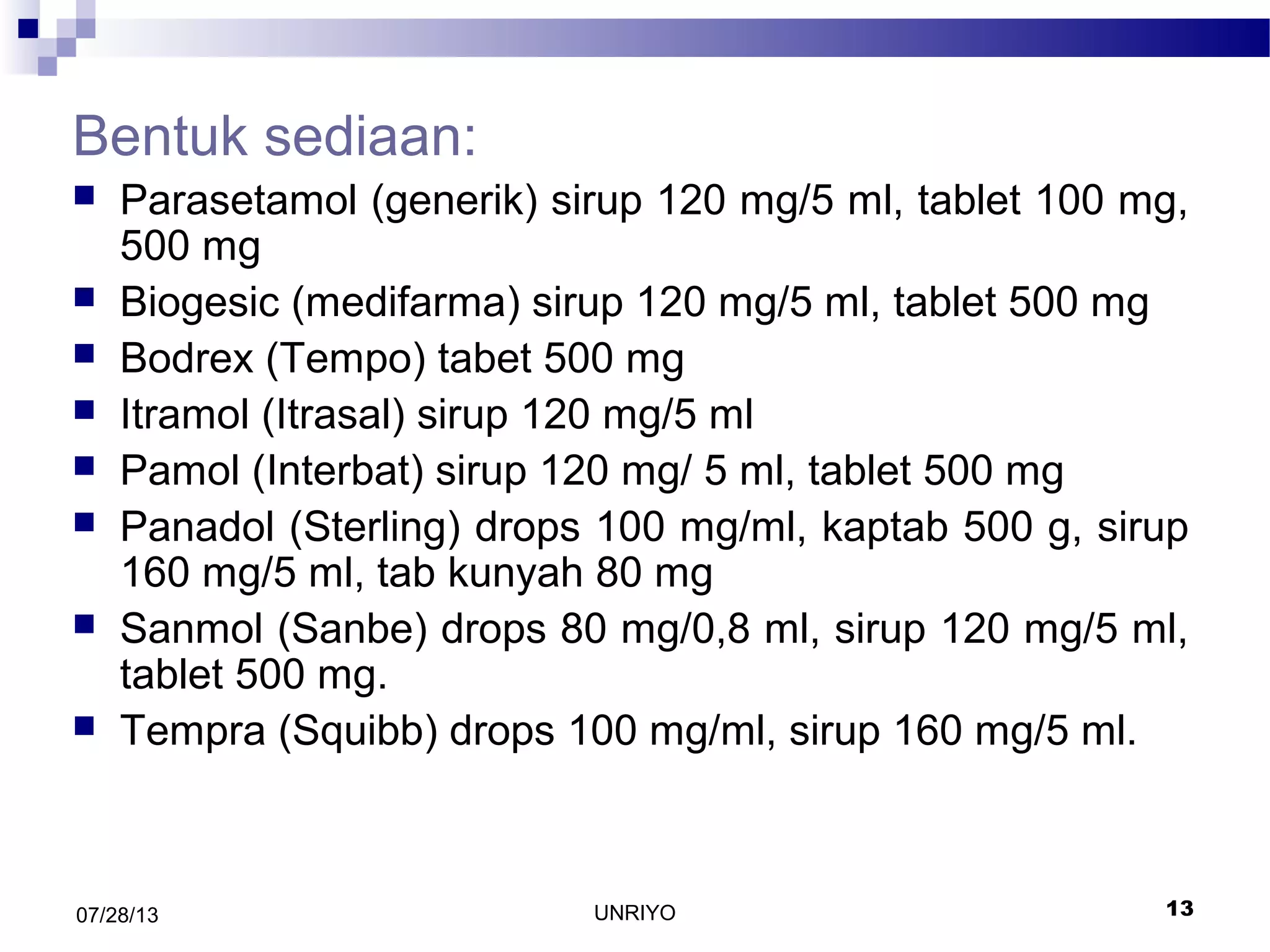 Analgetik & antipiretik | PPT