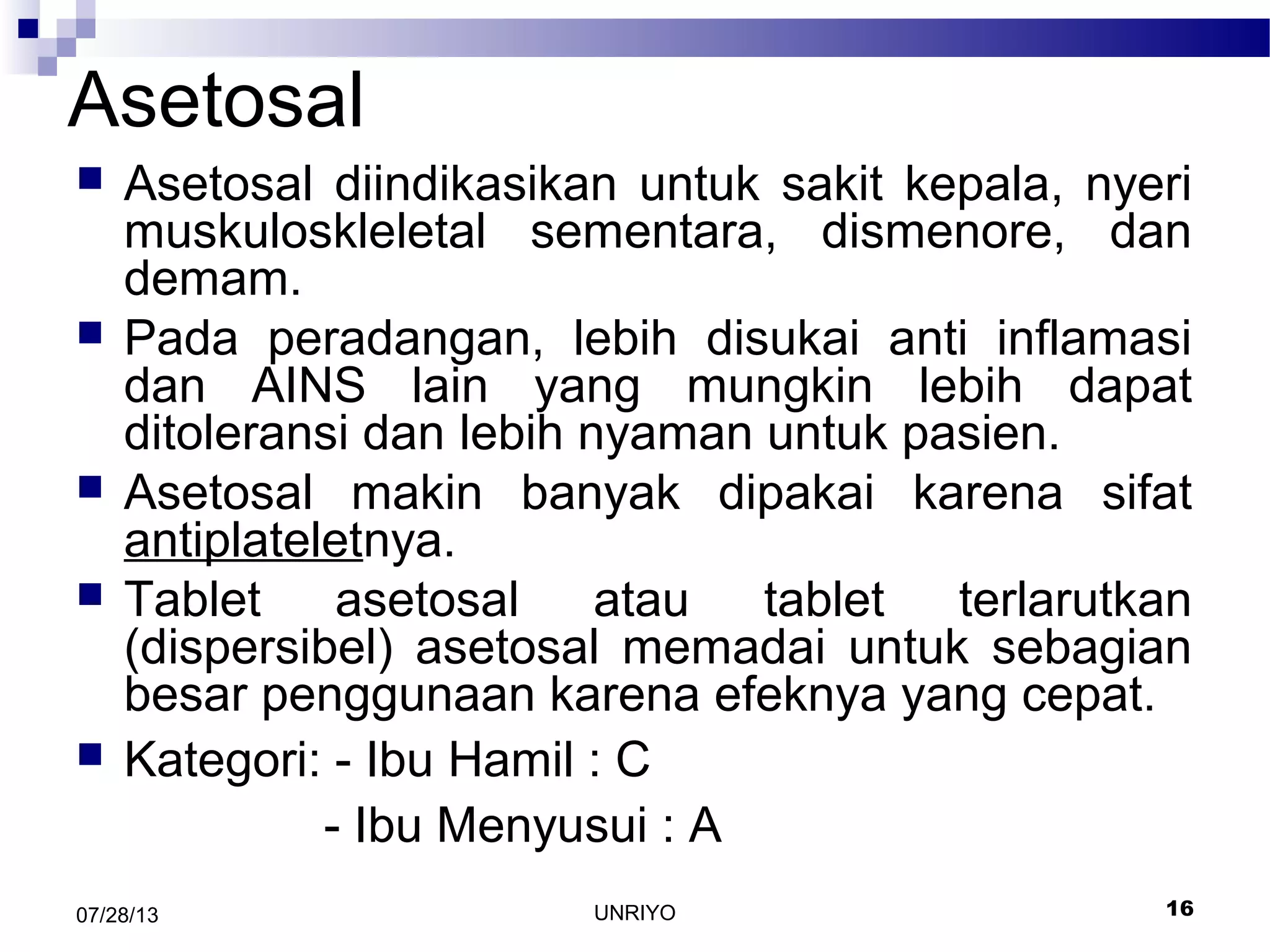 Analgetik & antipiretik | PPT