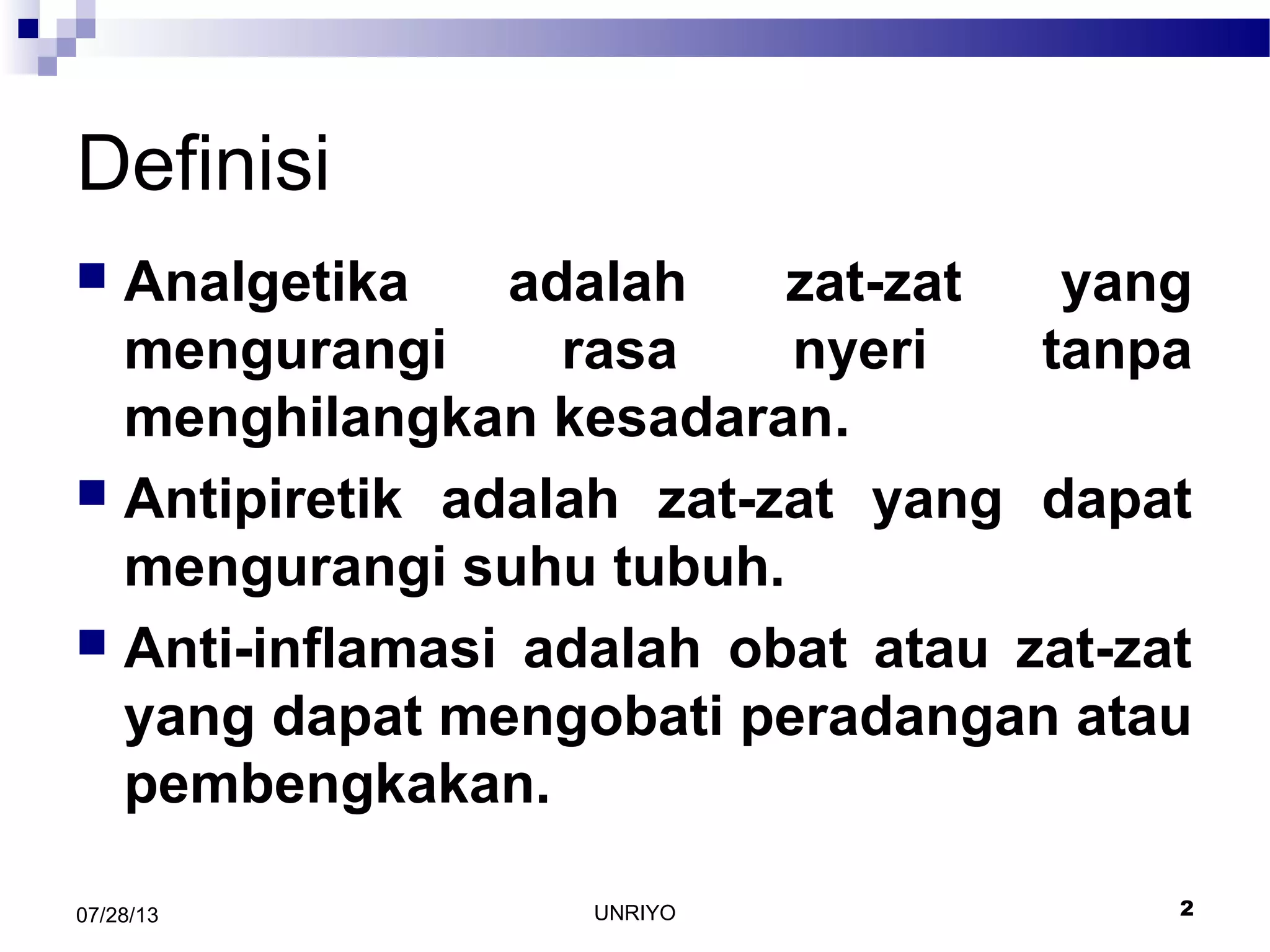 Analgetik & antipiretik | PPT
