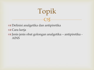 analgetik dan antipiretik yang efektif digunakan | PDF