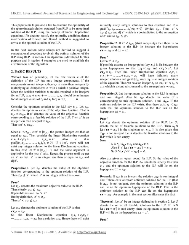 An Algorithm For Solving Integer Linear Programming Problems Pdf