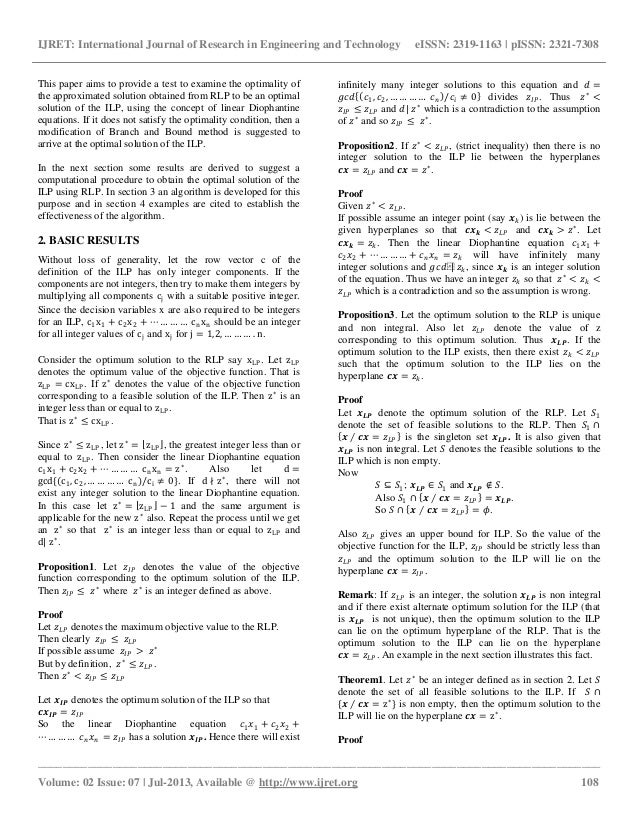 An Algorithm For Solving Integer Linear Programming Problems