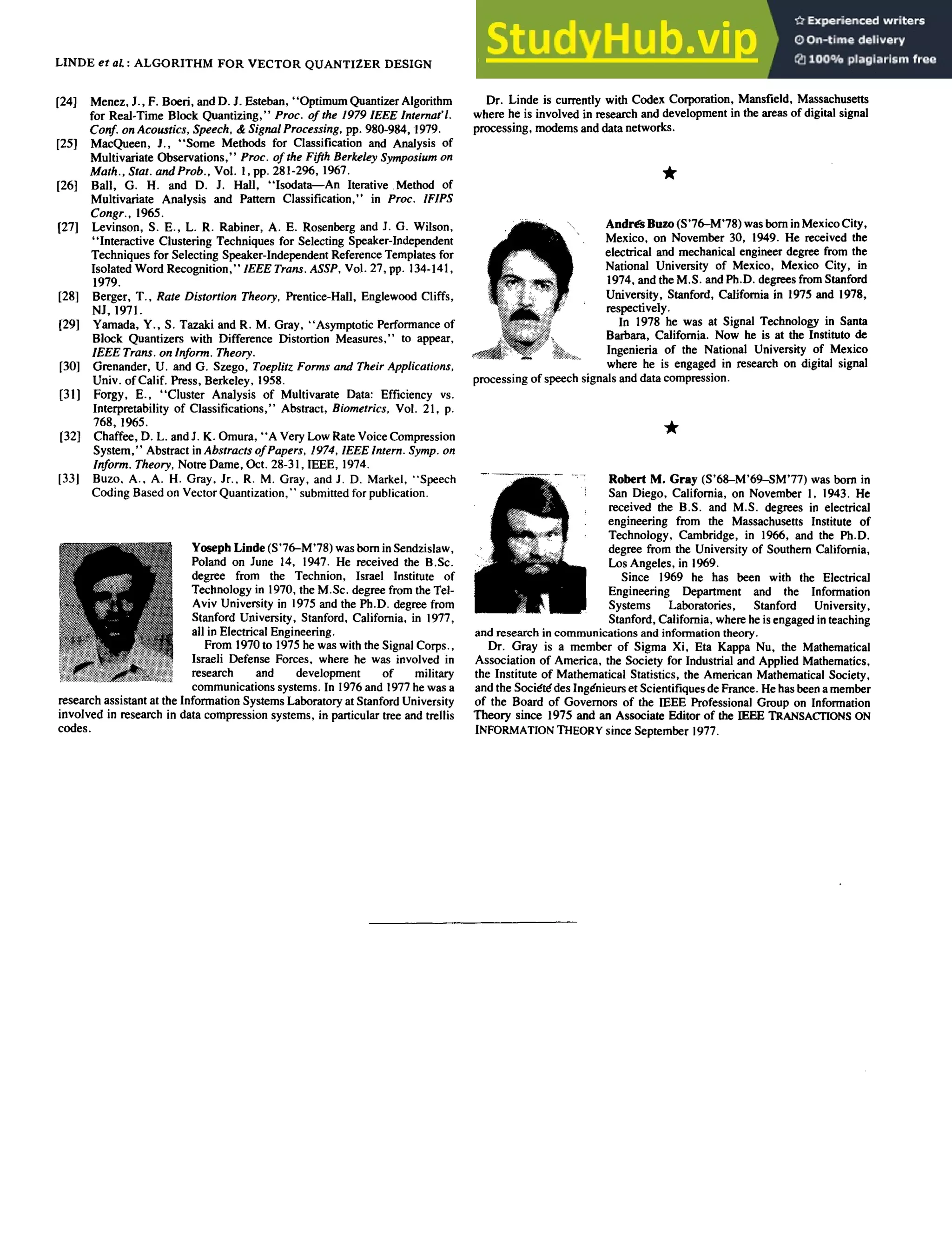 An Algorithm For Vector Quantizer Design | PDF