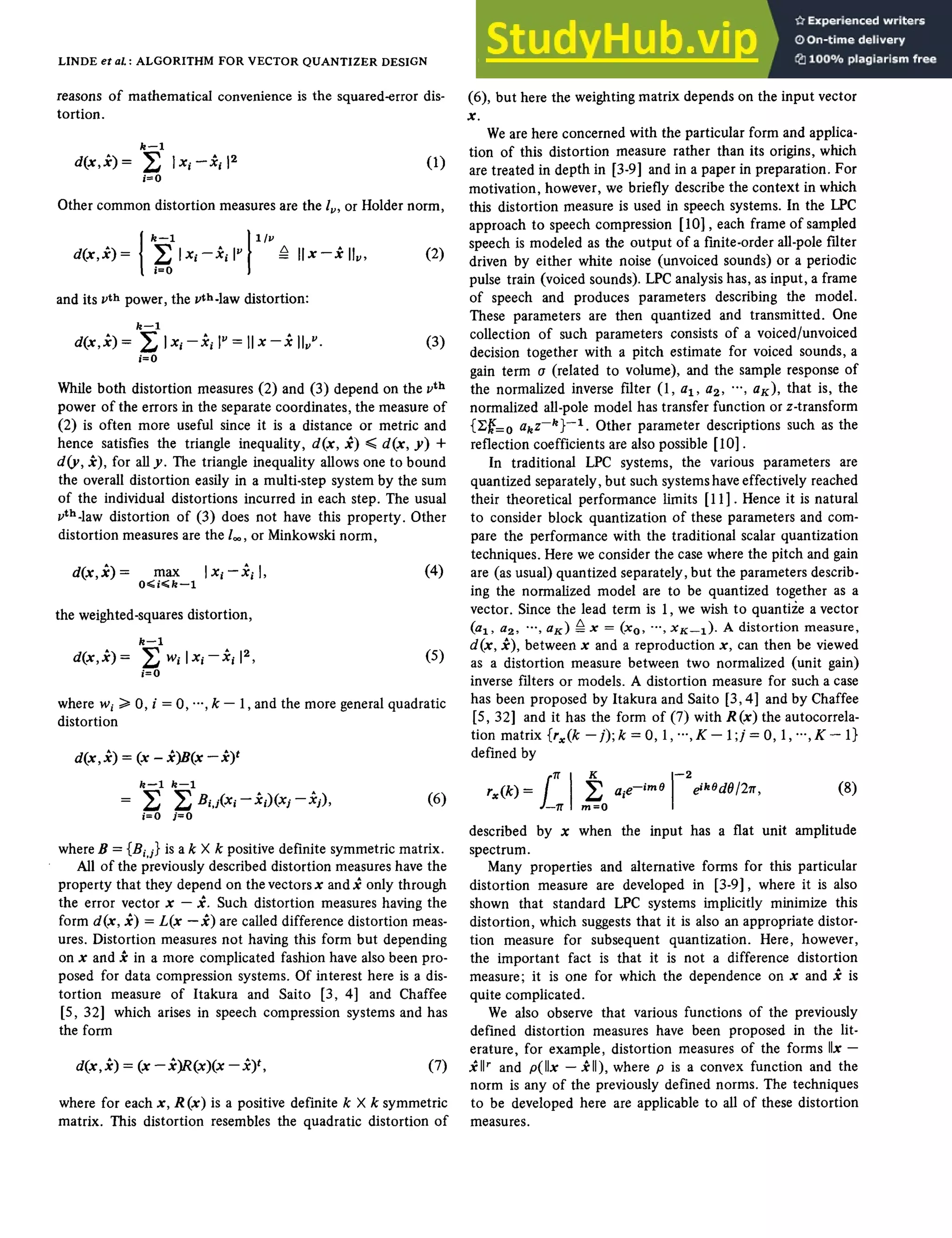 An Algorithm For Vector Quantizer Design | PDF