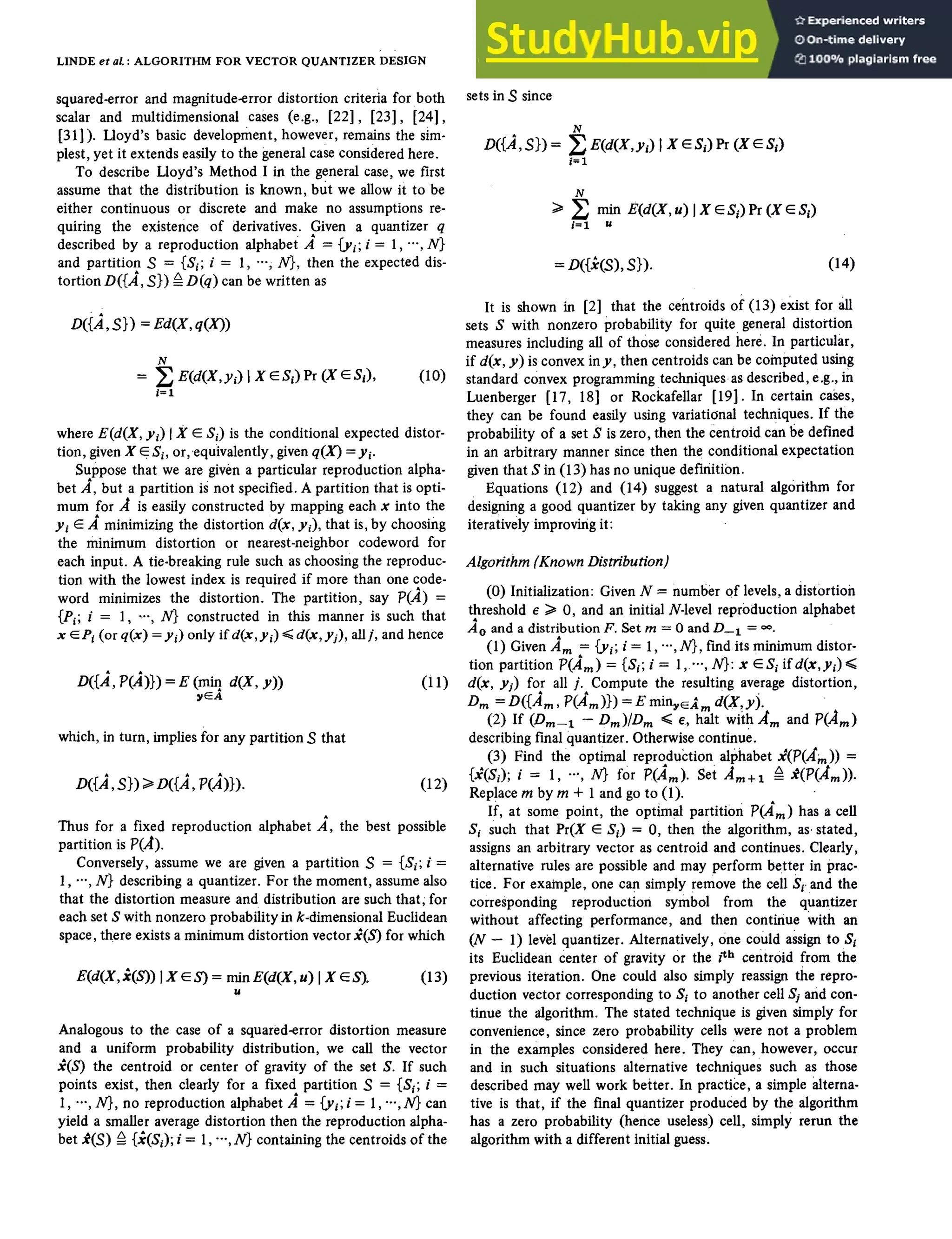 An Algorithm For Vector Quantizer Design | PDF