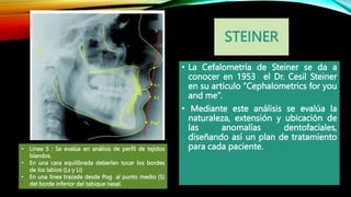 CEFALOMETRIA DE STEINER DIFERENTES MEDIDAS BASADAS EN SU ARTICULO ...