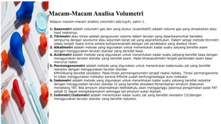 analisa volumetri kimia farmasi smk kelas xi | PPTX