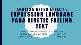 Analisa Expression pada after effect menggungakan bahasa script | PPTX