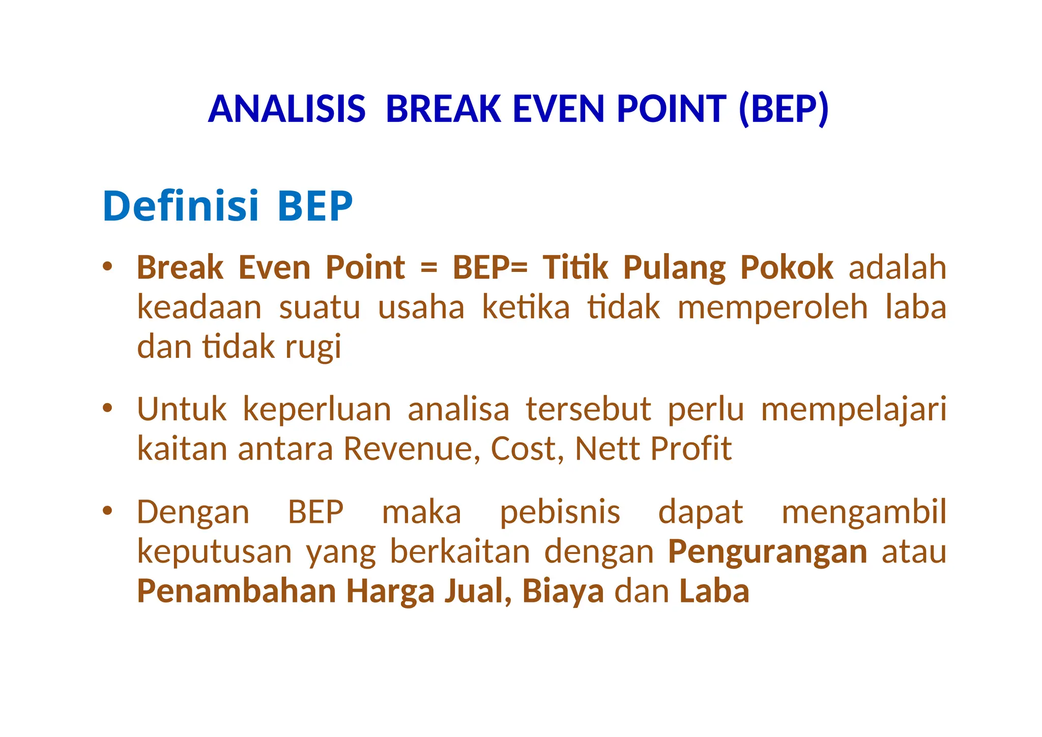 Analisa Breack Event Point suatu produkdocx | DOCX